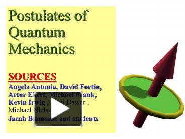 Postulates of Quantum Mechanics presentation | free to download