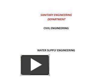 SANITARY ENGINEERING presentation | free to view