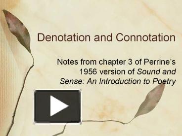 Denotation and Connotation presentation | free to download