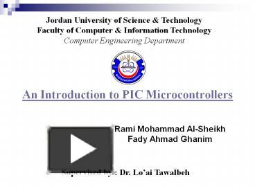An Introduction to PIC Microcontrollers presentation | free to download