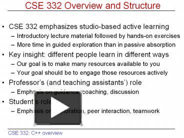 CSE 332 Overview and Structure presentation | free to download