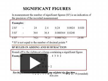 PPT – SIGNIFICANT FIGURES PowerPoint presentation | free to view - id ...