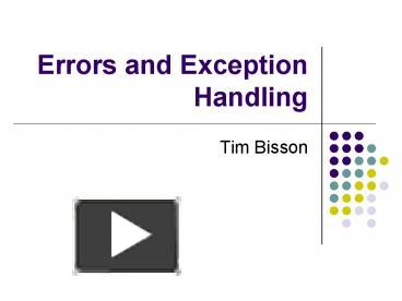 PPT – Errors and Exception Handling PowerPoint presentation | free to ...