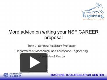 MACHINE TOOL RESEARCH CENTER presentation | free to download
