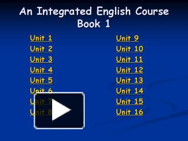 PPT – An Integrated English Course Book 1 PowerPoint presentation ...