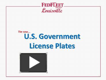 U.S. Government License Plates presentation | free to view