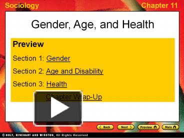 PPT – Gender, Age, and Health PowerPoint presentation | free to ...