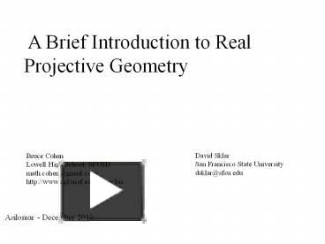 A Brief Introduction to Real Projective Geometry presentation | free to ...