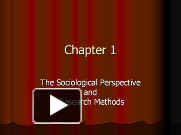 The Sociological Perspective and Research Methods presentation | free ...