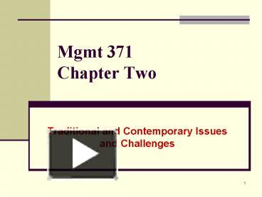 PPT – Mgmt 371 Chapter Two PowerPoint presentation | free to download ...