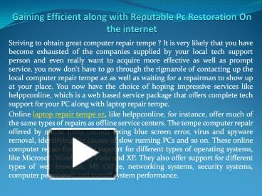 PPT – computer repair tempe PowerPoint presentation | free to download ...