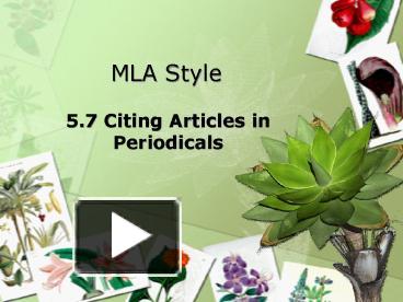 PPT – MLA Style PowerPoint presentation | free to view - id: 3dd07-OTQ5O