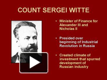 PPT – COUNT SERGEI WITTE PowerPoint presentation | free to view - id ...