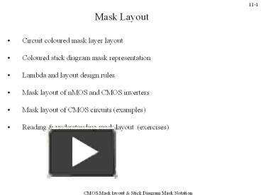 PPT – 11-* Mask Layout Circuit coloured mask layer layout Coloured ...