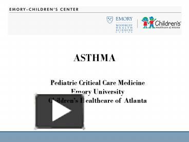 PPT – ASTHMA PowerPoint presentation | free to download - id: 3dde52-MWMyY