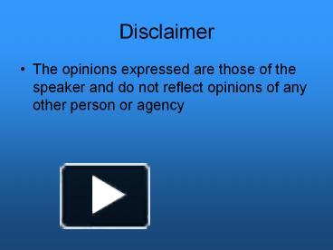 Disclaimer presentation | free to view