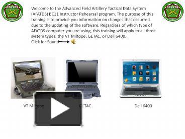 Welcome to the Advanced Field Artillery Tactical Data System (AFATDS ...