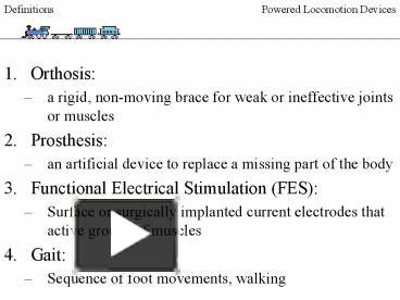PPT – Orthosis PowerPoint presentation | free to view - id: 3de45c-ZWY3M