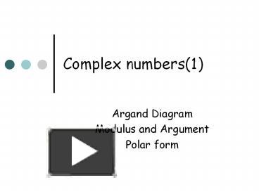 Complex numbers(1) presentation | free to download