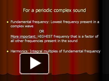 PPT – For a periodic complex sound PowerPoint presentation | free to ...