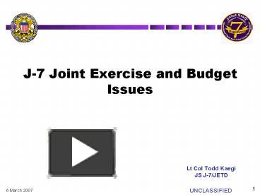 PPT – J7 Joint Exercise and Budget Issues PowerPoint presentation ...