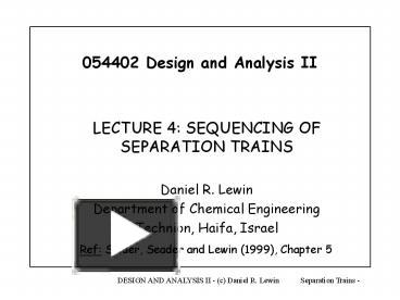 PPT – 054402 Design and Analysis II PowerPoint presentation | free to ...