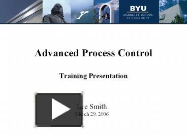 Advanced Process Control Training Presentation presentation | free to view