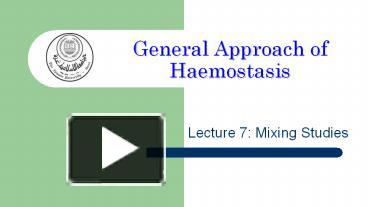 Mixing Studies-aPTT or PT 1:1 Mix presentation | free to view