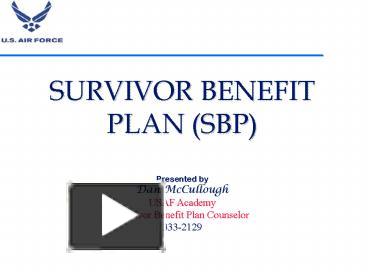 SURVIVOR BENEFIT PLAN (SBP) presentation | free to download