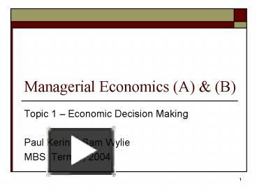 PPT – Managerial Economics A PowerPoint presentation | free to view ...
