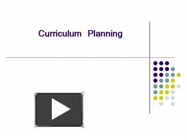 Curriculum Planning presentation | free to download