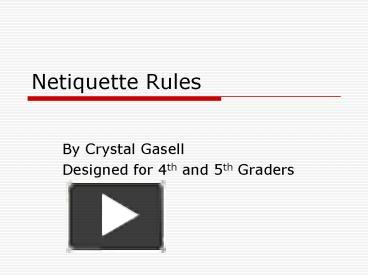 Netiquette Rules presentation | free to view