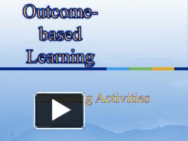 Outcome-based Learning presentation | free to download
