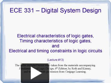 ECE 331 – Digital System Design presentation | free to view
