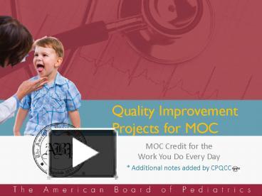 MOC Credit for the Work You Do Every Day presentation | free to download