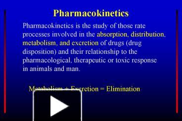 PPT – Pharmacokinetics PowerPoint presentation | free to view - id ...