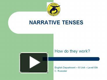 NARRATIVE TENSES presentation | free to download