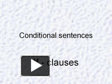 Conditional sentences presentation | free to view