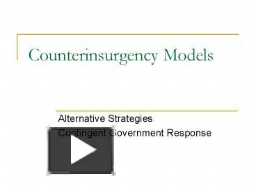 Counterinsurgency Models presentation | free to download
