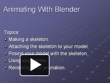 Animating With Blender presentation | free to download