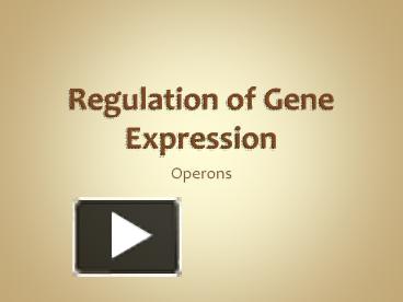 PPT – Operons Structural gene Operon Polycistronic mRNA Operato ...