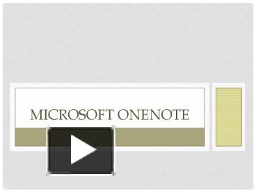 Microsoft OneNote presentation | free to view