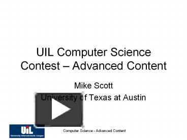 PPT – UIL Computer Science Contest PowerPoint presentation | free to ...