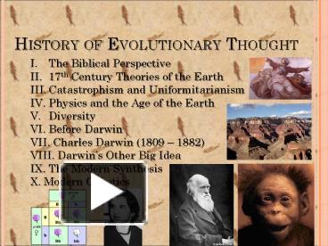 PPT – History of Evolutionary Thought PowerPoint presentation | free to ...