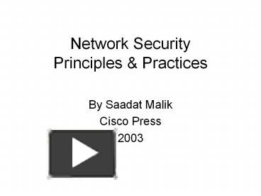 PPT – Network Security Principles PowerPoint presentation | free to ...