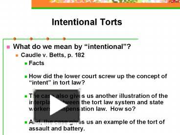 Intentional Torts presentation | free to view