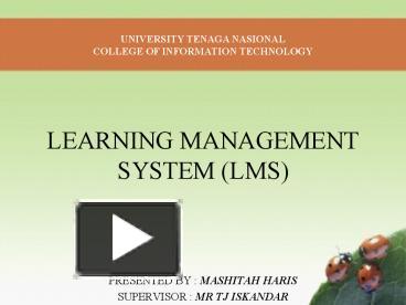 LEARNING MANAGEMENT SYSTEM (LMS) presentation | free to view