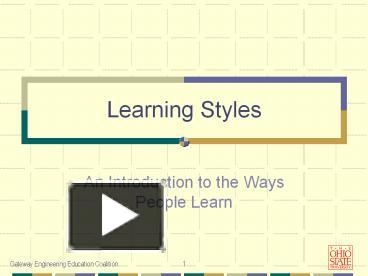 Learning Styles presentation | free to download
