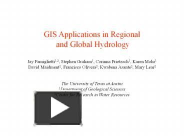 PPT – GIS Applications in Regional PowerPoint presentation | free to ...