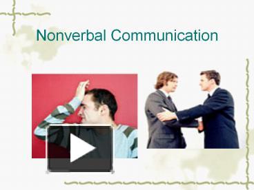 Nonverbal Communication presentation | free to view